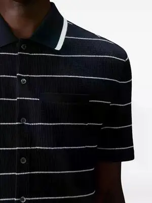 Thom Browne Striped Waffle Short-sleeve Shirt - Blue