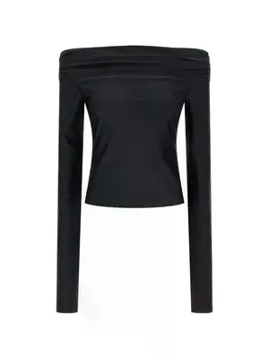 Andamane Off-the-shoulder Long-sleeve Top - Black