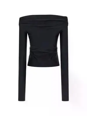 Andamane Off-the-shoulder Long-sleeve Top - Black