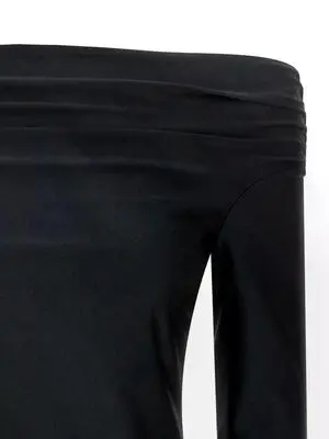 Andamane Off-the-shoulder Long-sleeve Top - Black