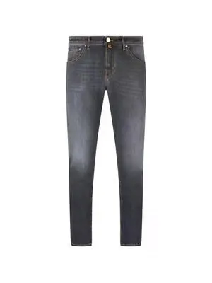 Jacob Cohen Topstitched Trousers - Grey