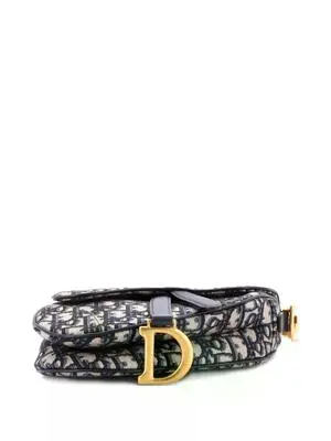 Dior Saddle Oblique Canvas Mini Shoulder Bag - Blue