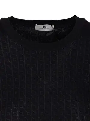 Elisabetta Franchi Wool Blend Crewneck Sweater - Black