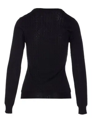 Elisabetta Franchi Wool Blend Crewneck Sweater - Black