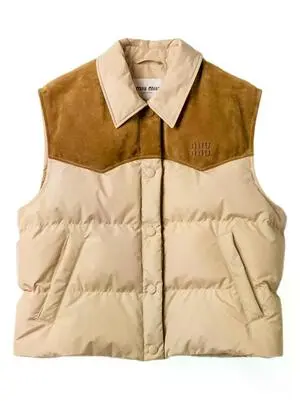 Miu Miu Logo-detail Vest - Neutrals