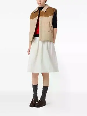 Miu Miu Logo-detail Vest - Neutrals
