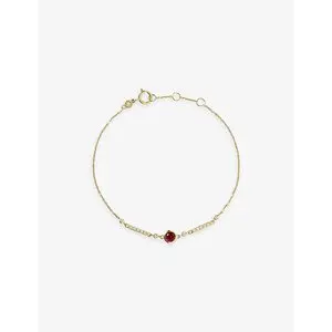 Astley Clarke Interstellar Solitaire 14ct Yellow Lab-grown Diamond And Ruby Bracelet - Gold
