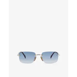 DB EYEWEAR BY DAVID BECKHAM Db1195/s Rectangular Sunglasses - Palladium Havana