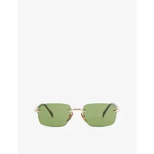 DB EYEWEAR BY DAVID BECKHAM Rectangular Sunglasses - Gold Brown Horn
