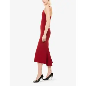 Givenchy Square-neck Satin-crepe Midi Dress