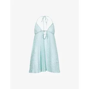Missoni Rashel-lace Halterneck Rayon-blend Cover-up - Aquamarine