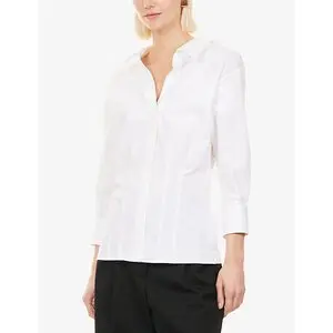 Givenchy Slashed Open-collar Cotton Shirt