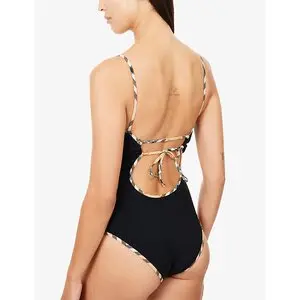 Burberry Sylvia Check-trim Swimsuit