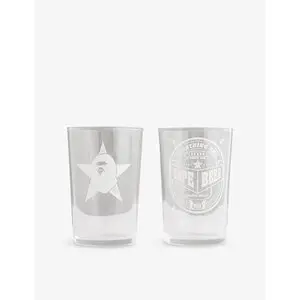 A BATHING APE Brand-print Mini Beer Glass Set - Clear