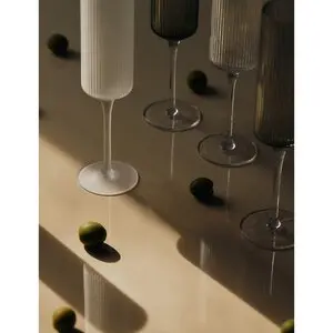 FERM LIVING Ripple Set Of Two Glass Champagne Flutes 23cm