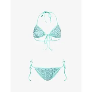 Missoni Chevron Raschel-knit Bikini Set - Aquamarine