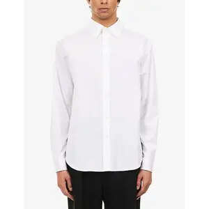 Loewe Logo-embroidered Plain Cotton Shirt