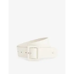 Max Mara Logo-hardware Square-buckle Leather Belt - Ivory