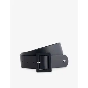 Max Mara Logo-hardware Square-buckle Leather Belt - Ultramarine