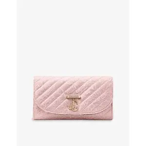 JIMMY CHOO Curve Leather Wallet-on-chain - Rose/shiny Gold