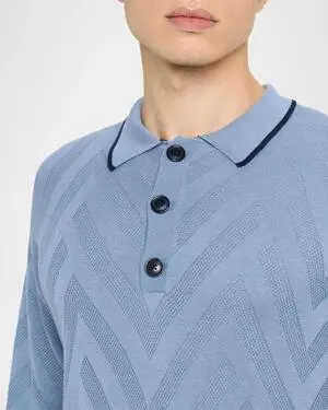 Scotch & Soda Apos;s Zigzag Knit Polo Sweater - Infinity