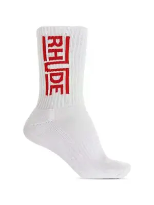 Rhude Logo Socks - White