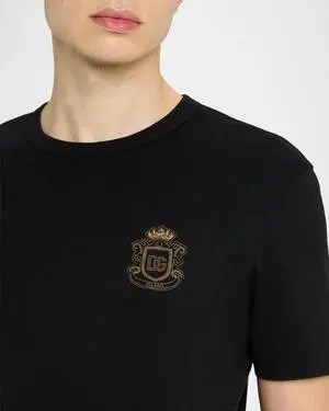 Dolce & Gabbana Apos;s Heraldic Patch Cotton T-shirt - Nero