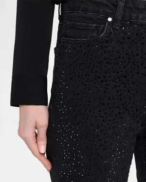 Paige Stevie Embellished Straight Ankle Jeans - Interstell