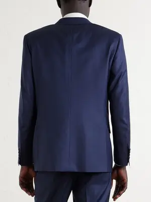 Canali Puppytooth Wool Suit Jacket - Blue