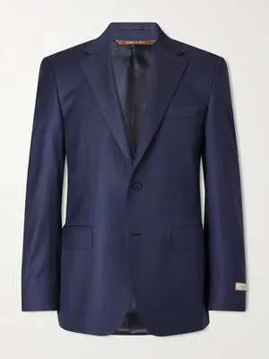 Canali Canali - Puppytooth Wool Suit Jacket - Men - Blue  Navy
