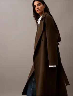 Calvin Klein Wool Cashmere Blend Trench Coat