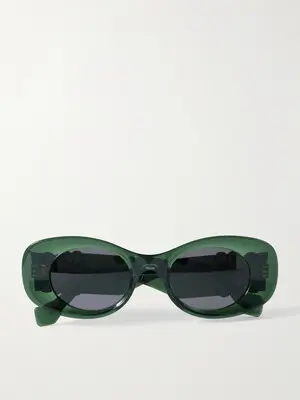 Loewe Anagram Oval Sunglasses - Green