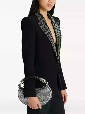 Balmain Mini Suede Crystal Embellished Tote