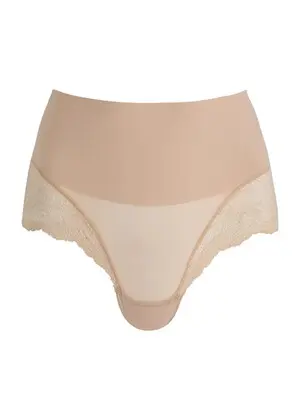 Spanx Undie-tectable Lace-trimmed Seamless Briefs - Nude