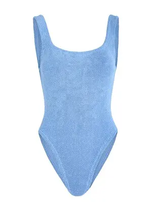 Hunza G Crinkle One-piece Swimsuit - Light Blue