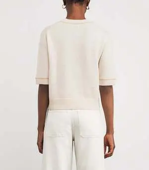 ALLUDE Virgin Wool-cashmere Short-sleeve Sweater