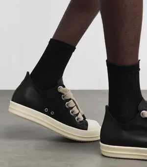 Rick Owens Leather Jumbo Low-top Sneakers