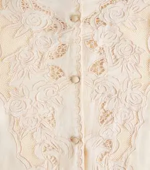Rixo Silk Embroidered Blouse