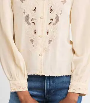 Rixo Silk Embroidered Blouse