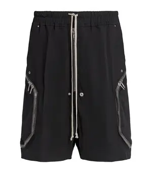 Rick Owens Cotton Heizer Belas Cargo Shorts - Black