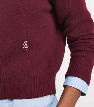 SPORTY & RICH Cashmere-wool Blend Crew Neck Sweater