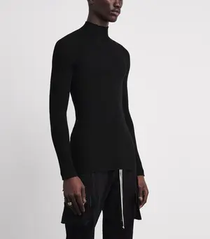 Rick Owens Virgin Wool Ribbed Lupetto Sweater