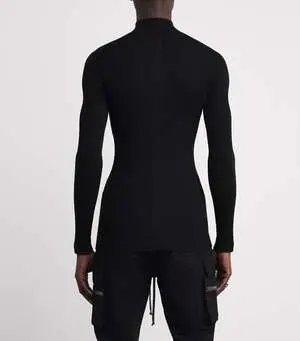 Rick Owens Virgin Wool Ribbed Lupetto Sweater