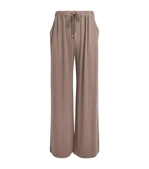 HOMEBODY Drawstring Loose Pyjama Bottoms - Brown