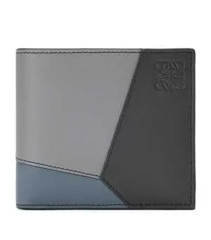 Loewe Leather Puzzle Edge Bifold Wallet - Grey