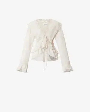 Frill Linen Blouses