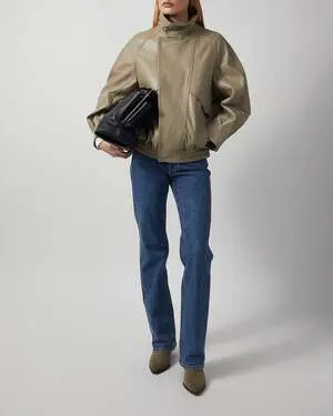 Nour Hammour Ariste Leather Jacket - Grey