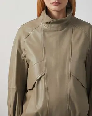 Nour Hammour Ariste Leather Jacket - Grey