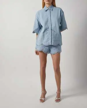 Zimmermann Daylight Denim Shorts - Light Blue