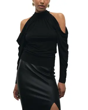 MARCELLA Perry Cold Shoulder Top - Black